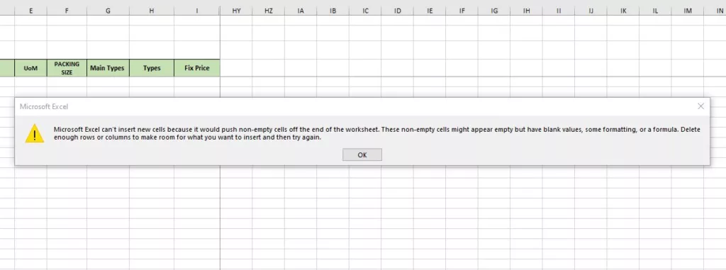 Microsoft Excel Can t Insert New Cells Rows Columns I FIX PROBLEM