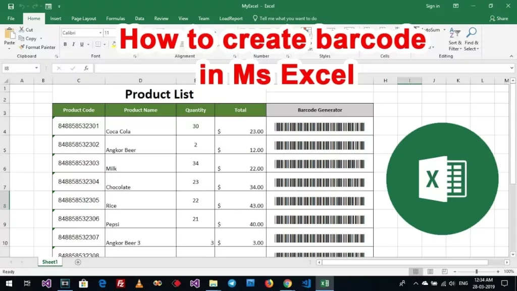 How To Create Barcode In Excel Using Vba Code I Fix Problem 3579